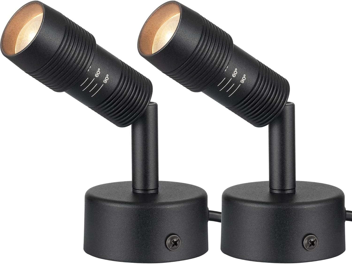 2 Pack Spot Lights Indoor 120V Adjustable Beam Angle Up Lights Indoor ...