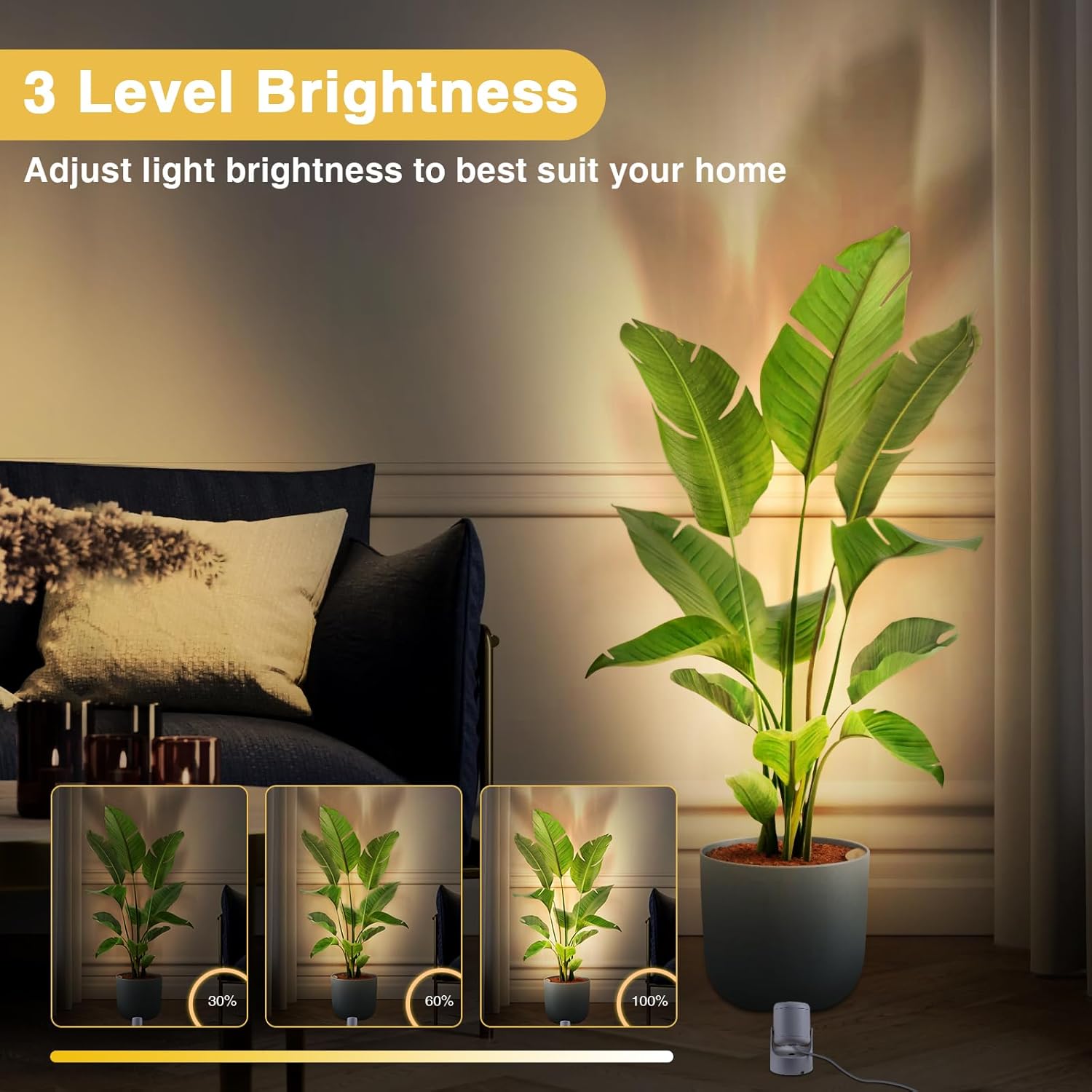 6W RGBW Uplighting Indoor Color Changing Up Lights Indoor with Remote ...